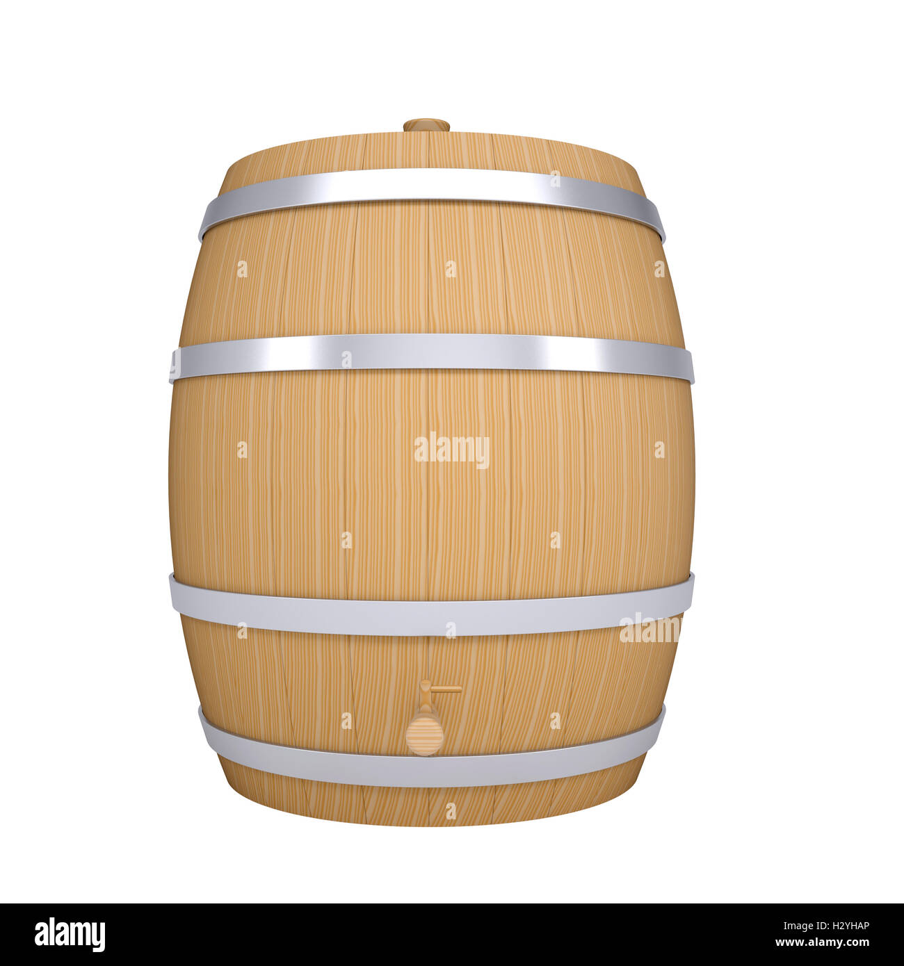 Wooden barrel with metal hoops Stock Photo - Alamy