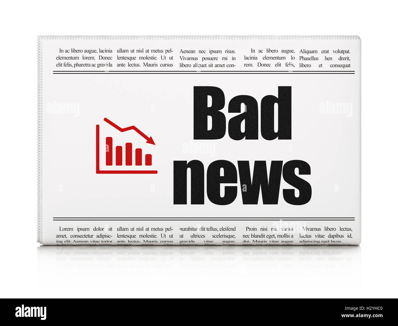 News concept: newspaper with Bad News and Decline Graph Stock Photo - Alamy