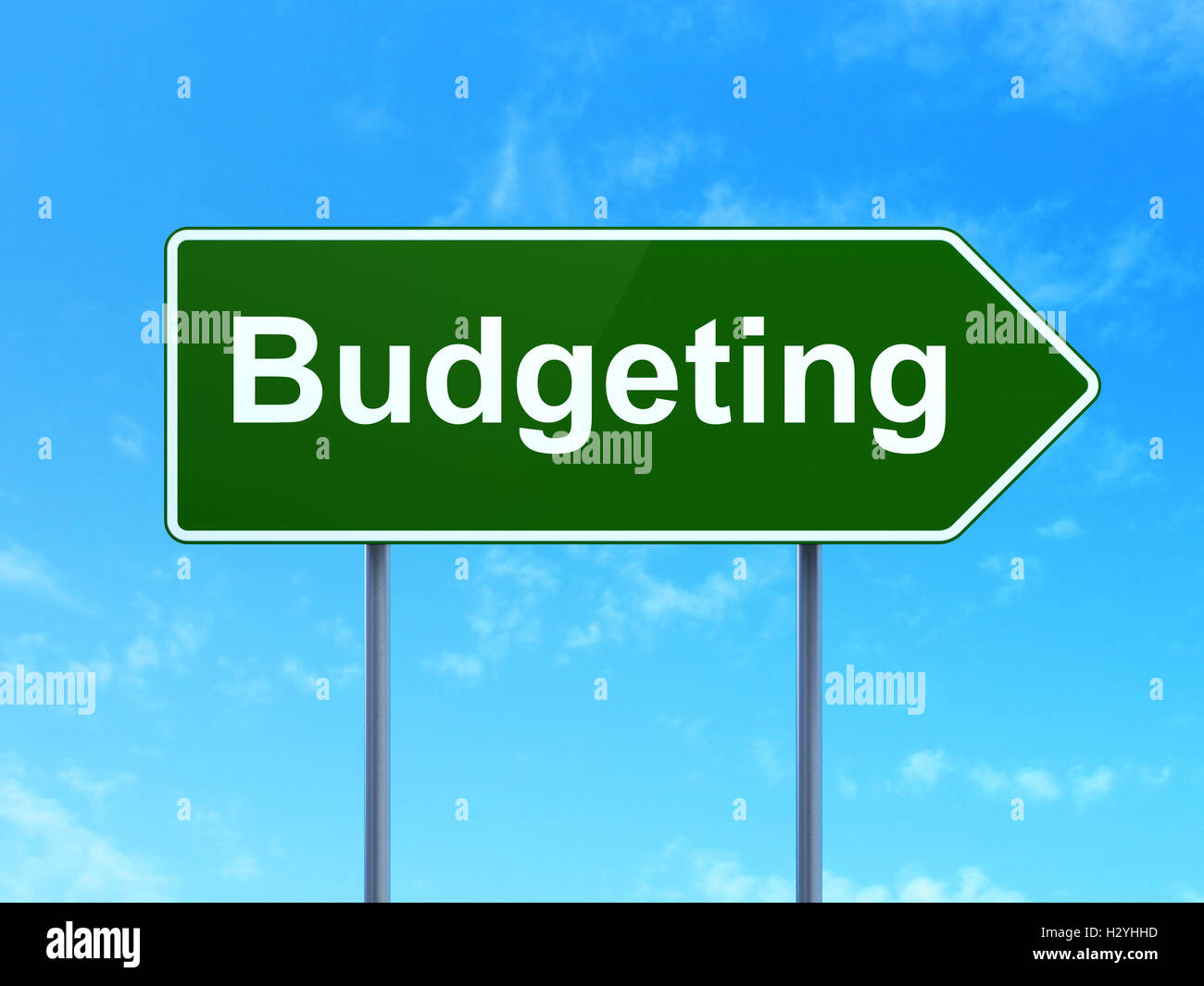 Business concept: Budgeting on road sign background Stock Photo - Alamy