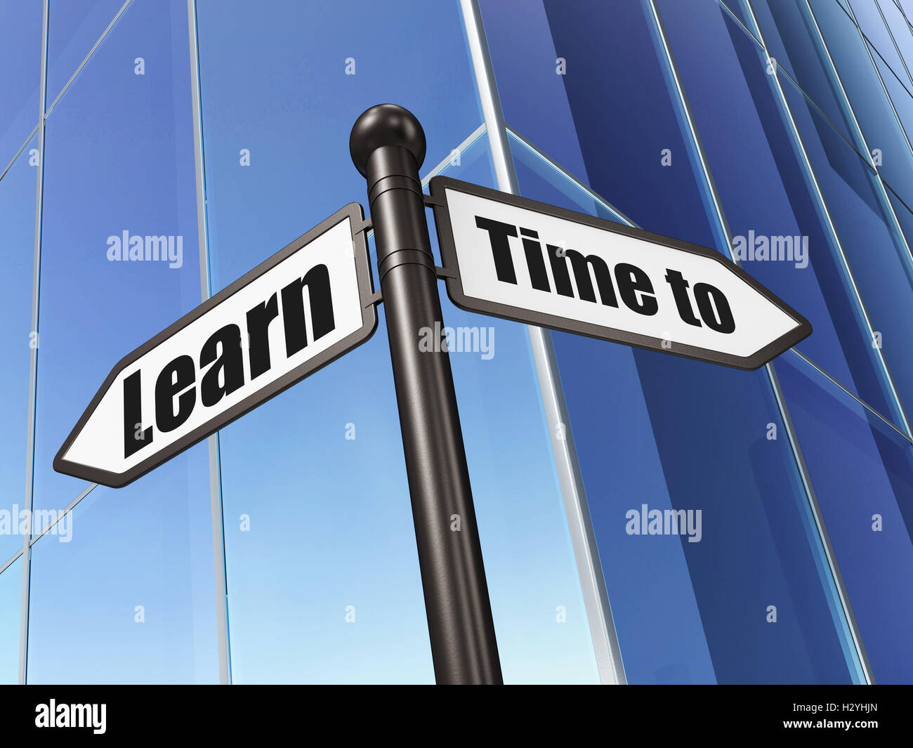 Timeline concept: Time to Learn on Building background Stock Photo - Alamy
