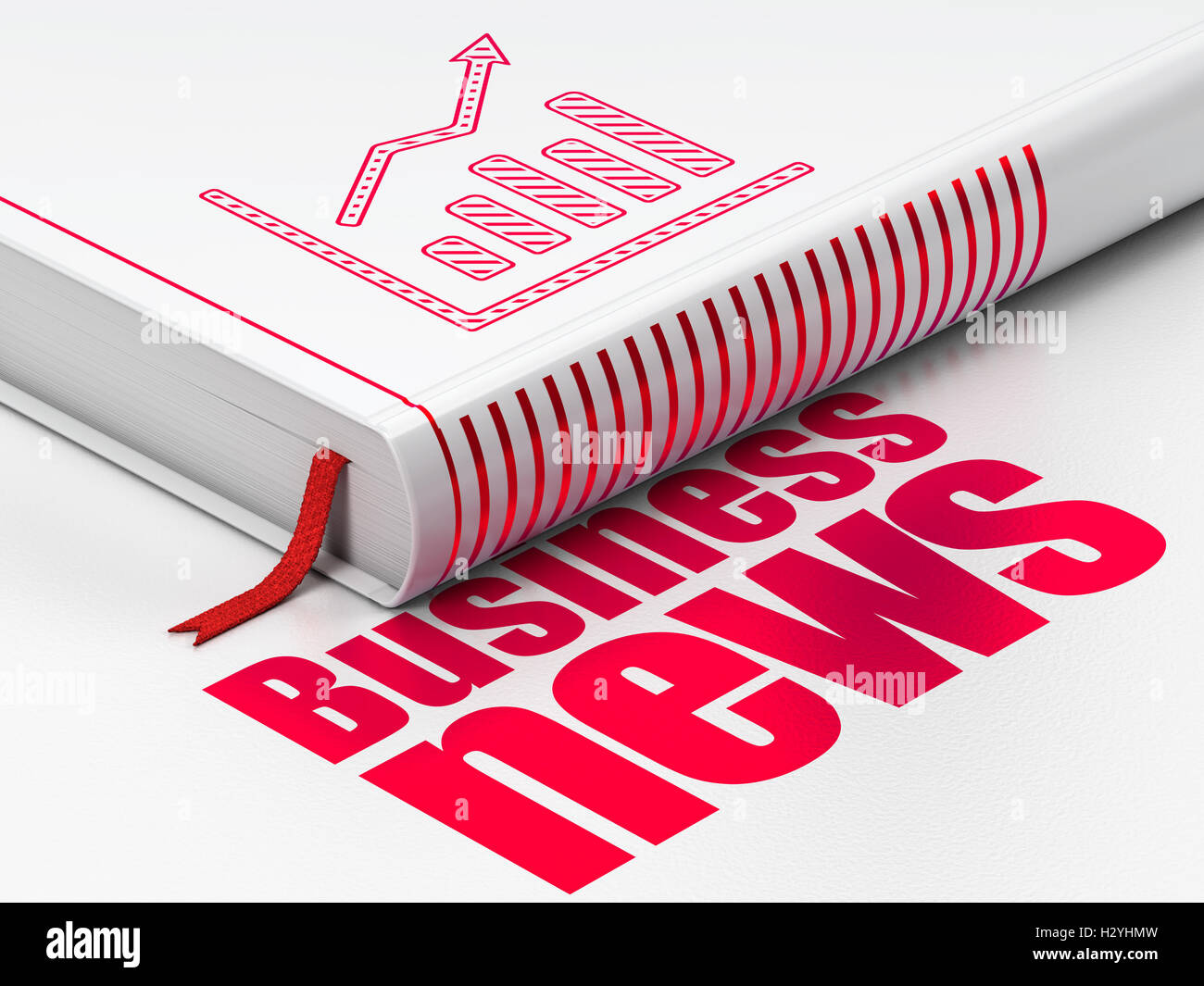 News concept: book Growth Graph, Business News on white background ...