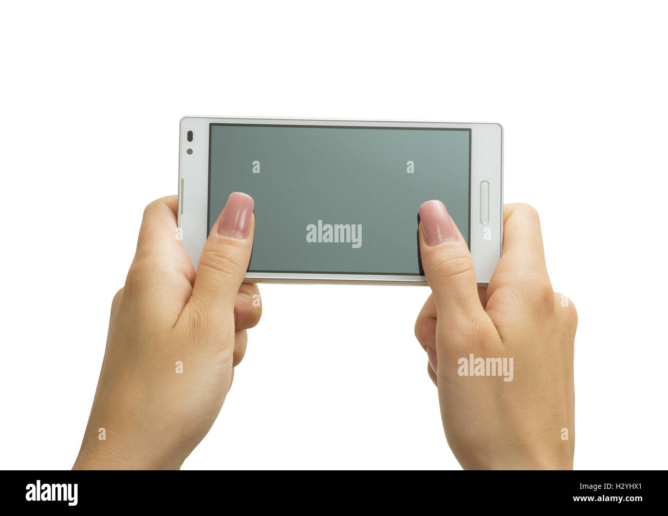 Human and phone Cut Out Stock Images & Pictures - Alamy