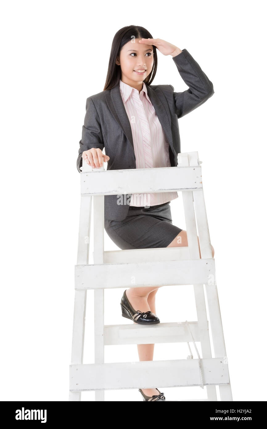 Woman ladder work Cut Out Stock Images & Pictures - Alamy
