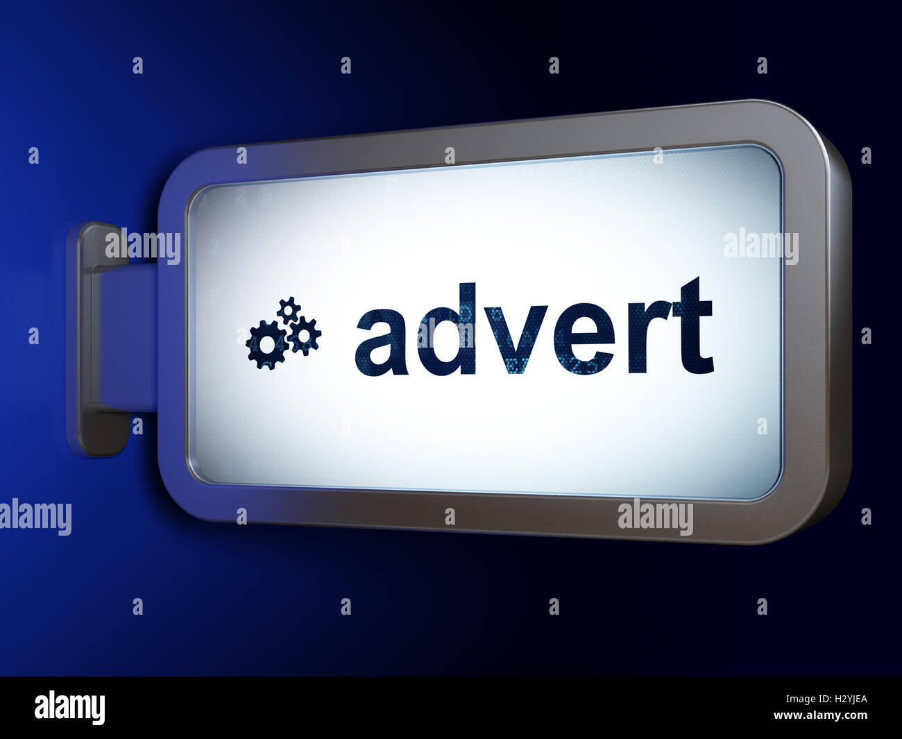 Advertising concept: Advert and Gears on billboard background Stock ...
