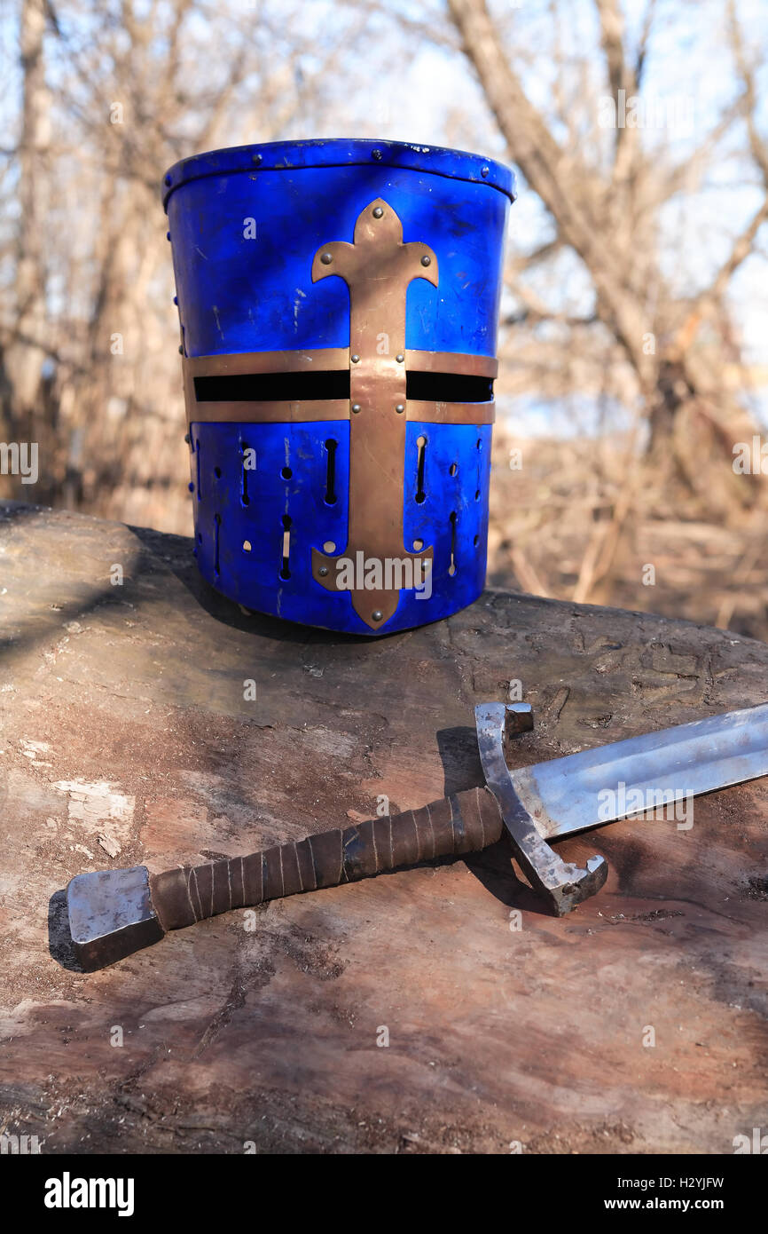 Sword And Helmet Stock Photo - Alamy