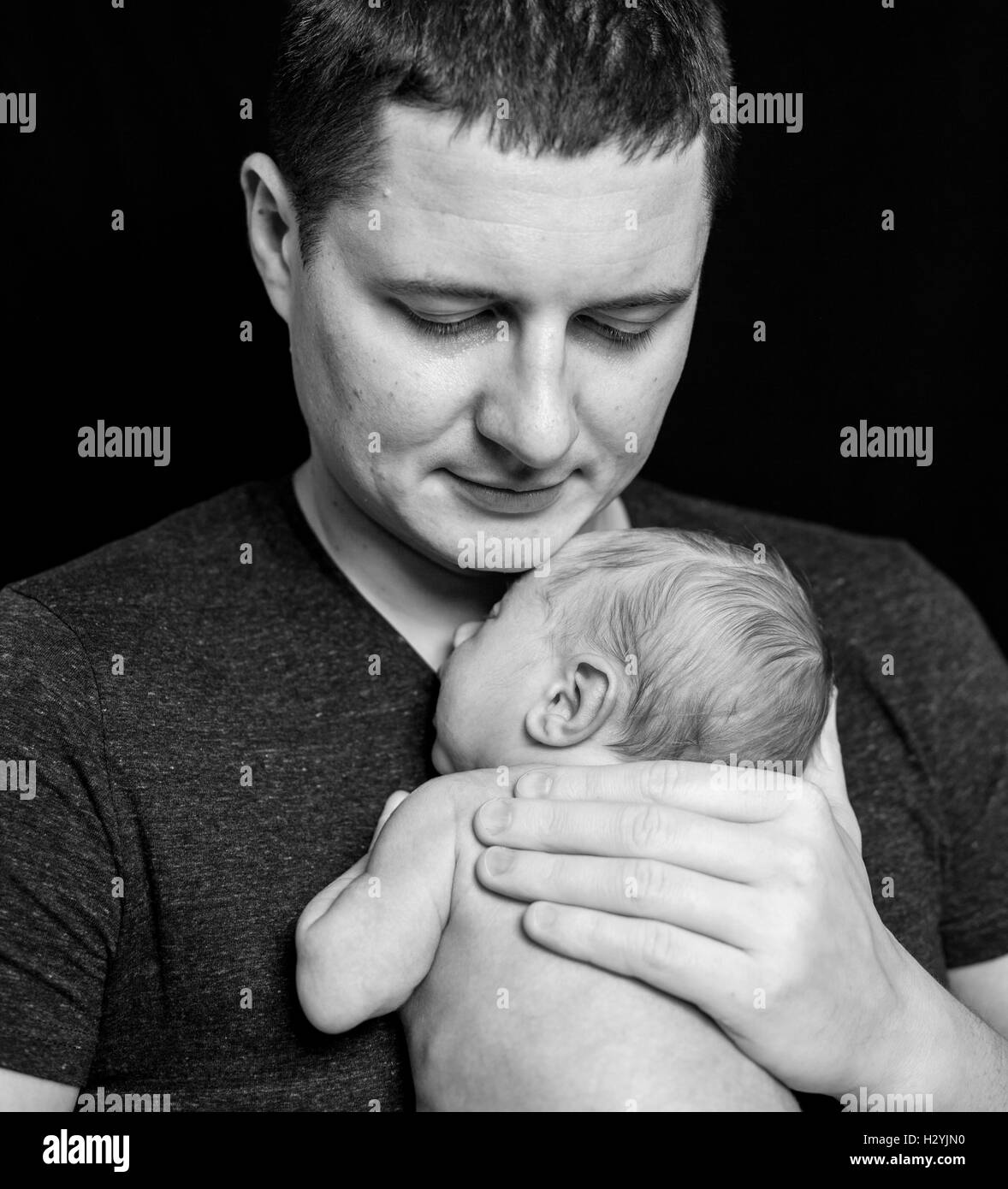 Father bonding with infant Black and White Stock Photos & Images - Alamy