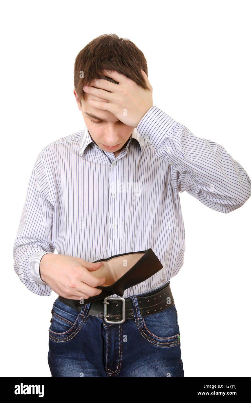 Teenager with Empty Wallet Stock Photo - Alamy