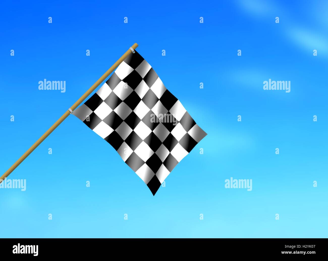 Racing Flag Waving under Blue Sky Stock Photo - Alamy