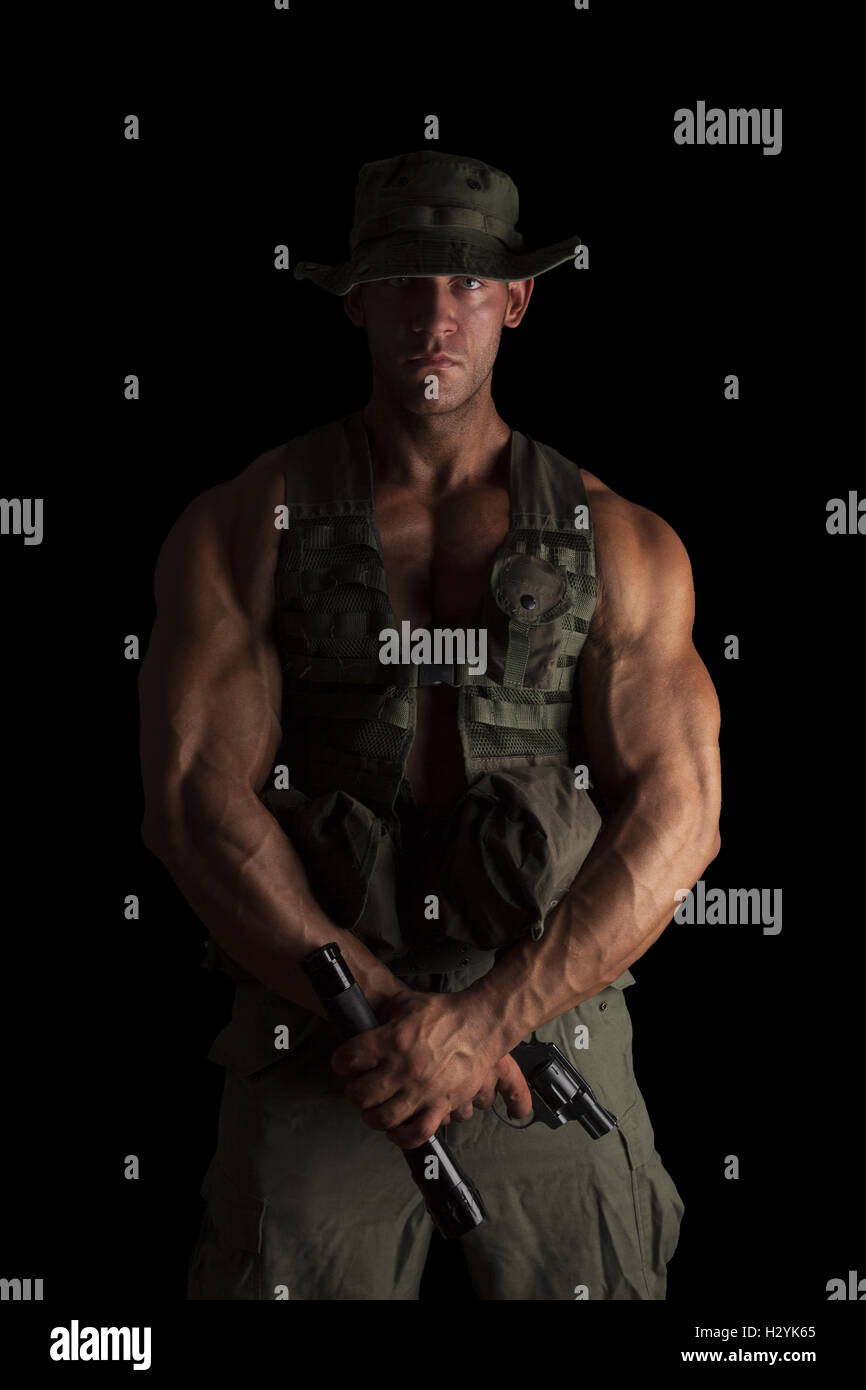 Proud soldier standing Stock Photo - Alamy