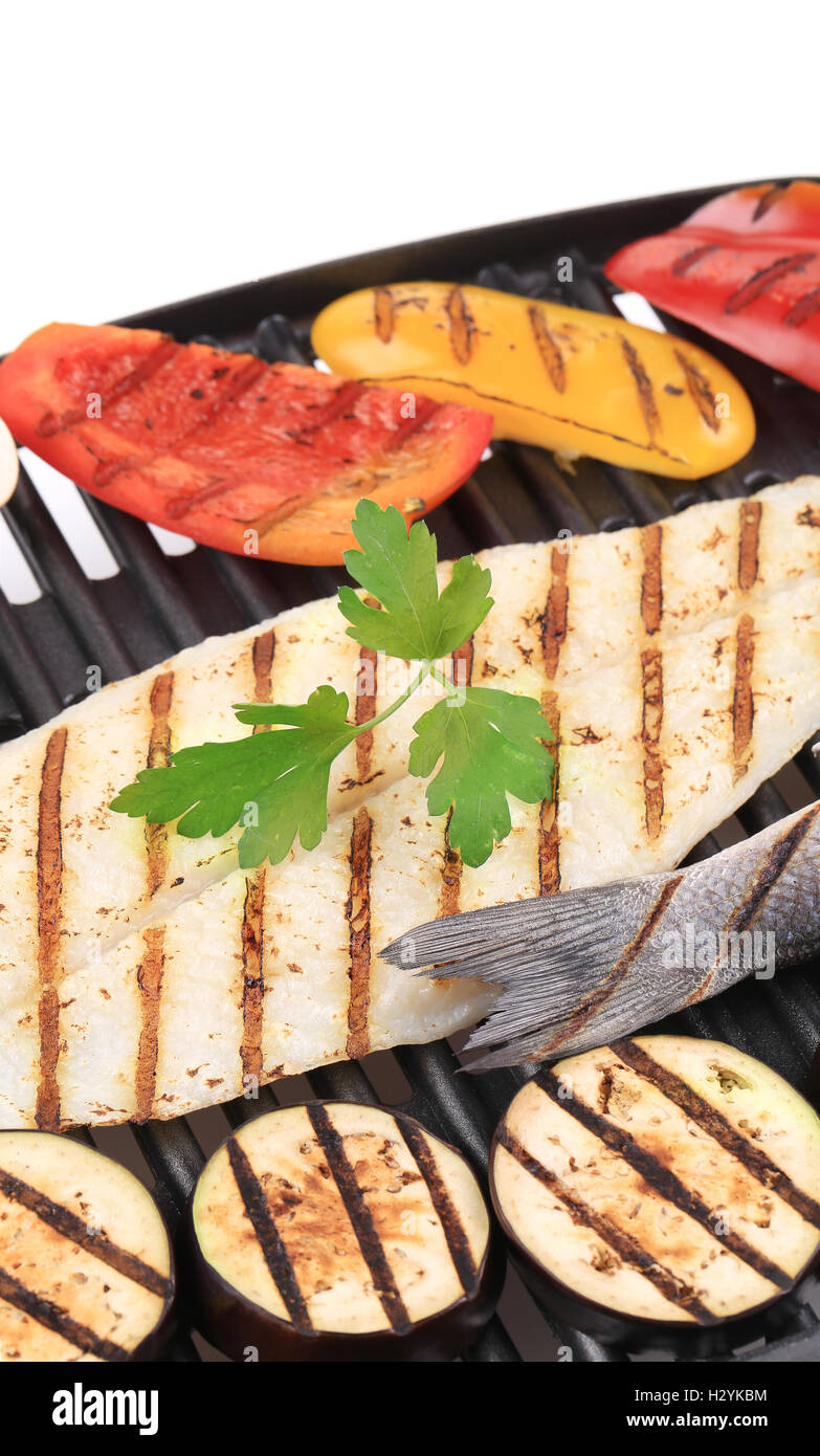 Grilled fillet of pangasius. Close up Stock Photo - Alamy