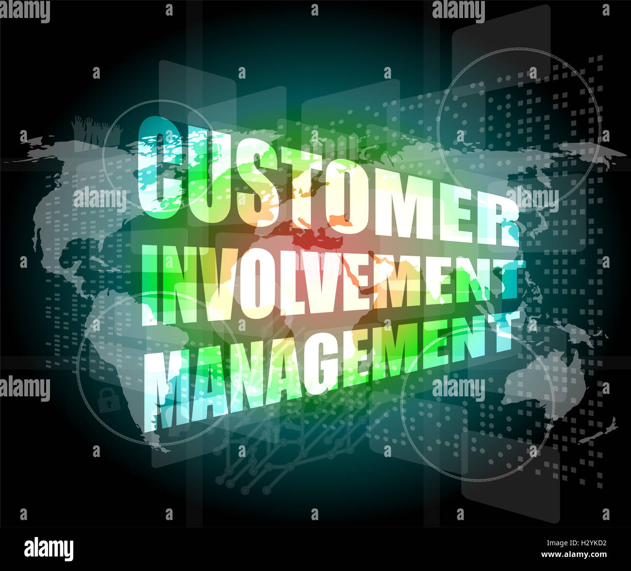 customer involvement management word on business digital screen Stock ...