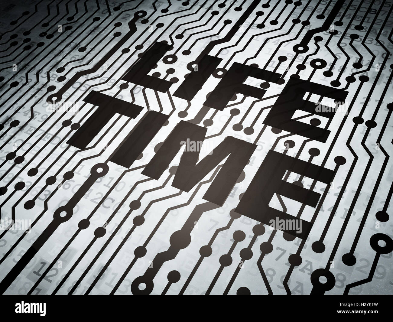 Time concept: circuit board with Life Time Stock Photo - Alamy