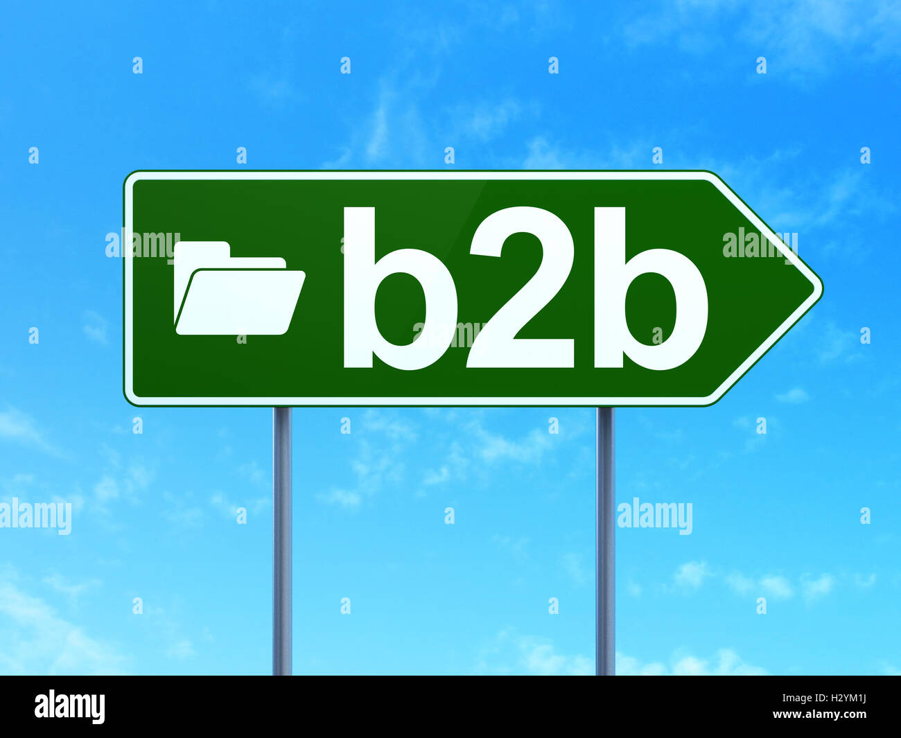 Finance concept: B2b and Folder on road sign background Stock Photo - Alamy