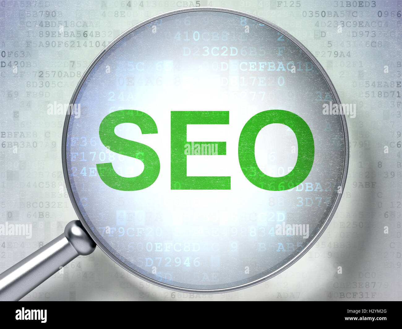 SEO web design concept: SEO with optical glass Stock Photo - Alamy