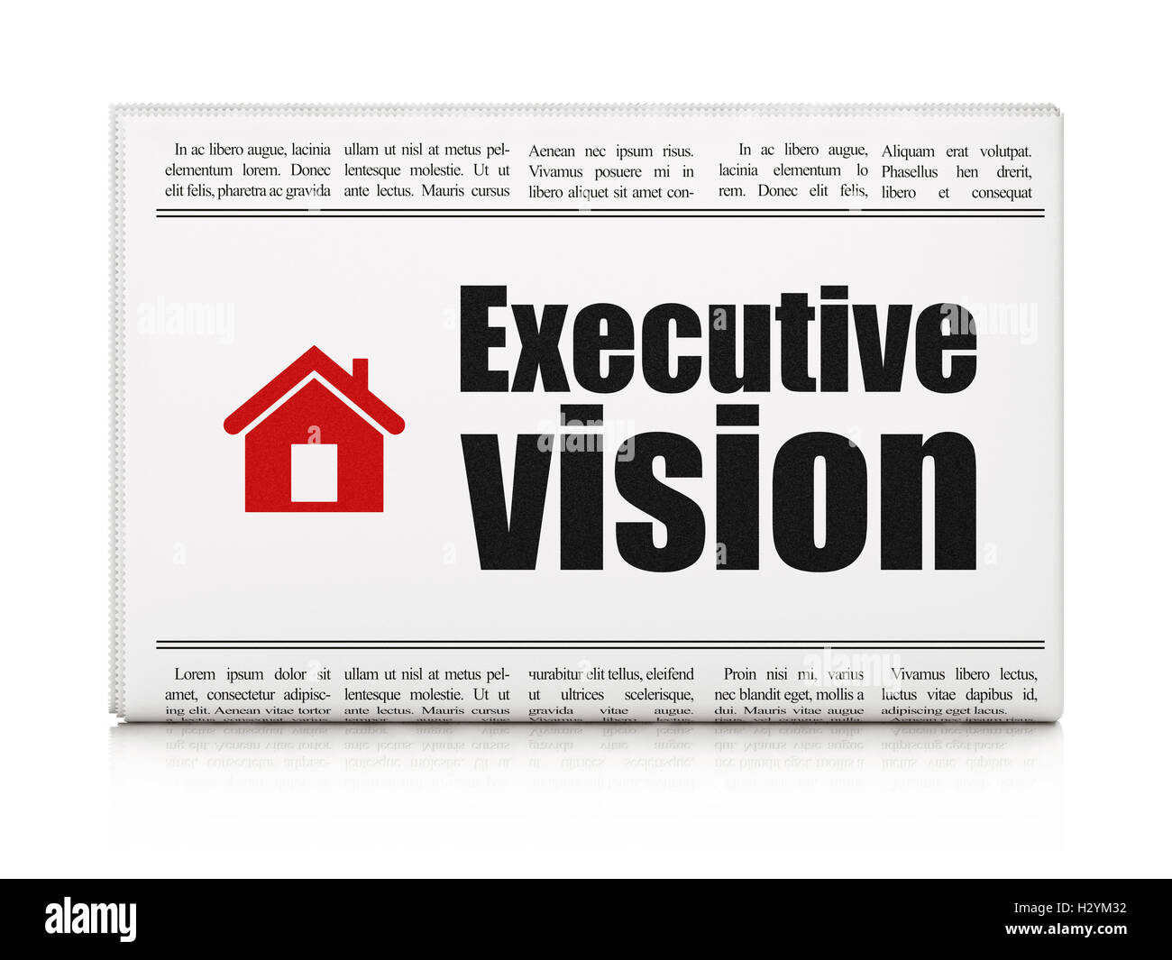 Finance concept: newspaper with Executive Vision and Home Stock Photo ...
