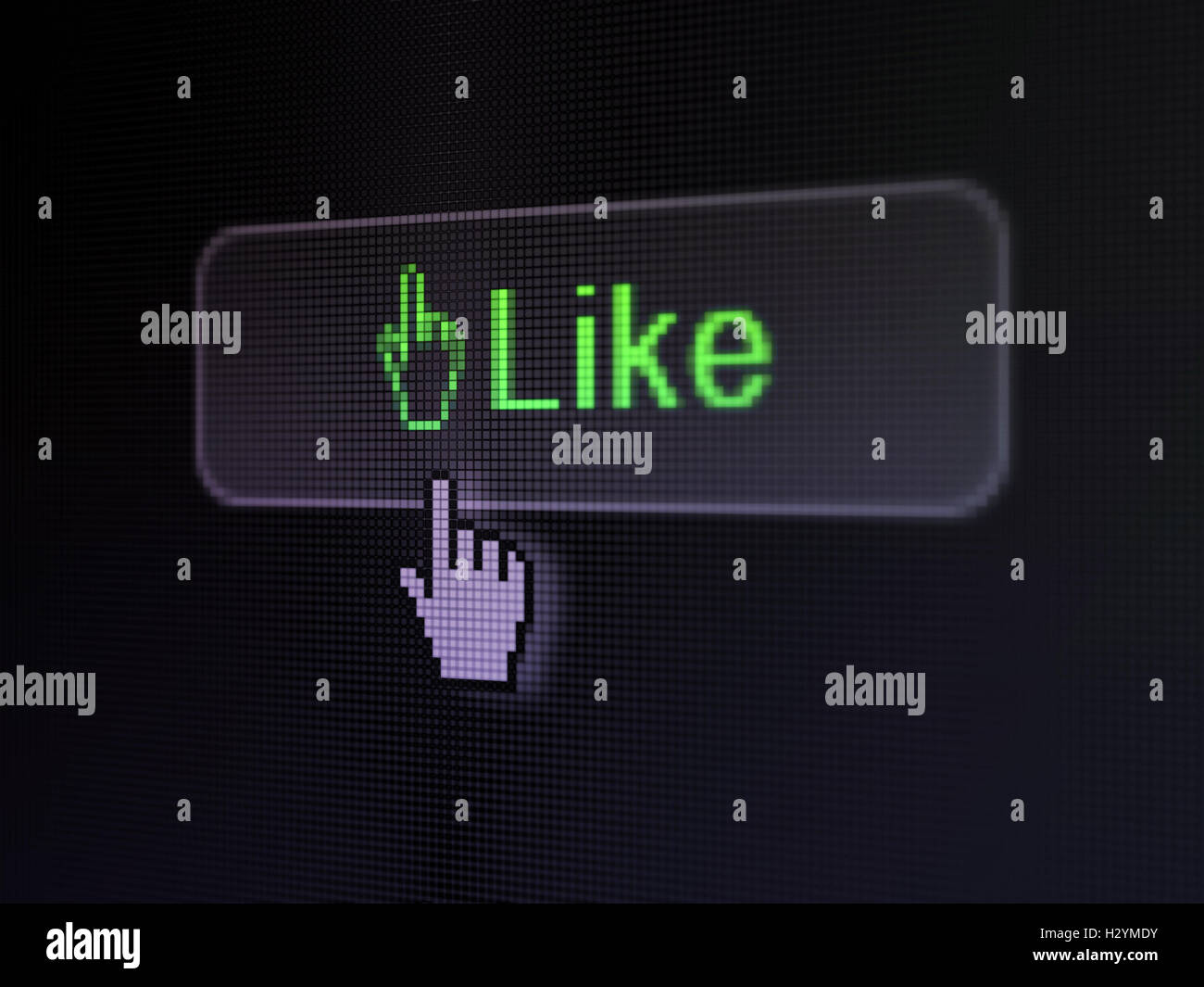 Social network concept: Like and Mouse Cursor on digital button Stock ...