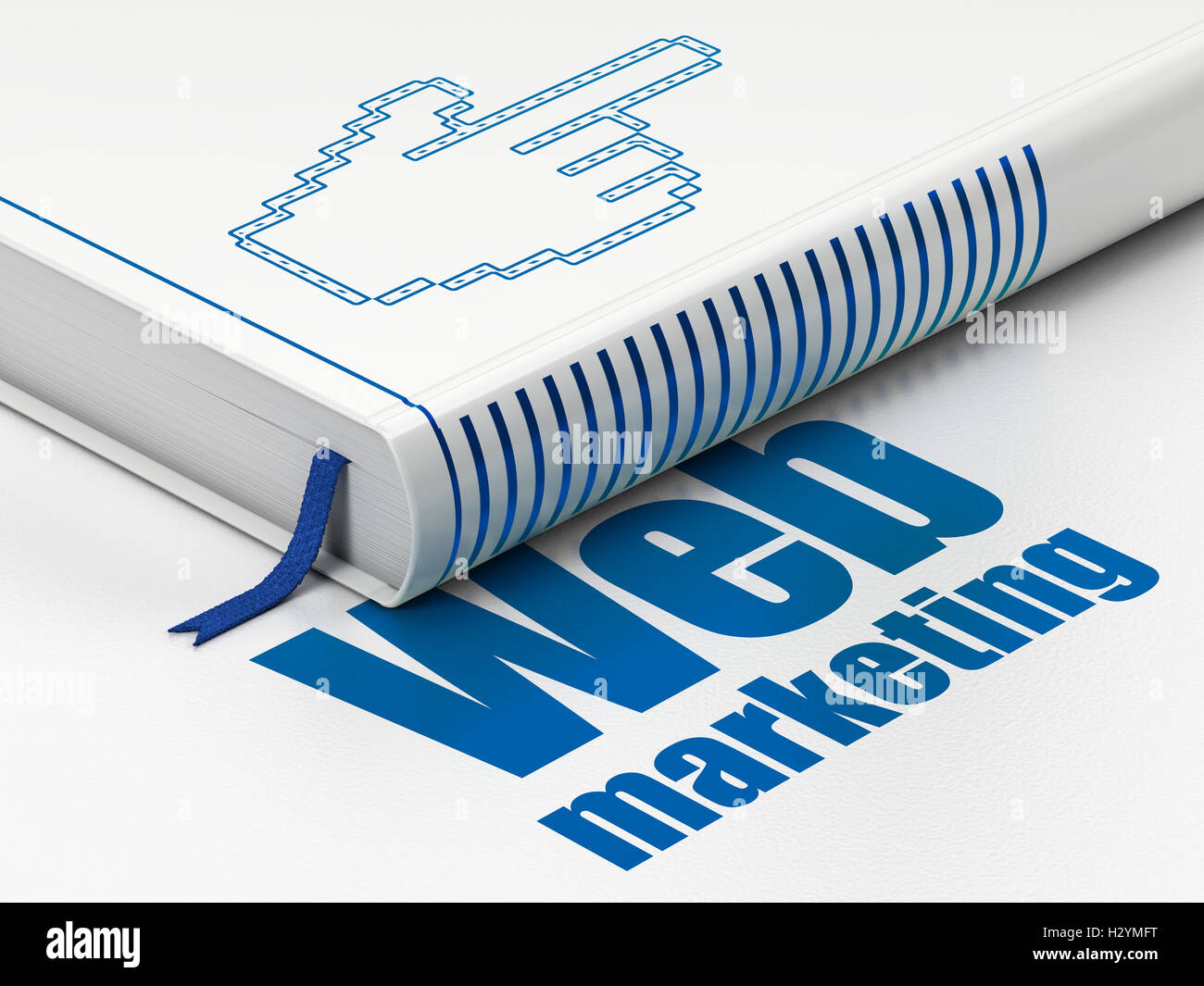 Web development concept: book Mouse Cursor, Web Marketing on white ...