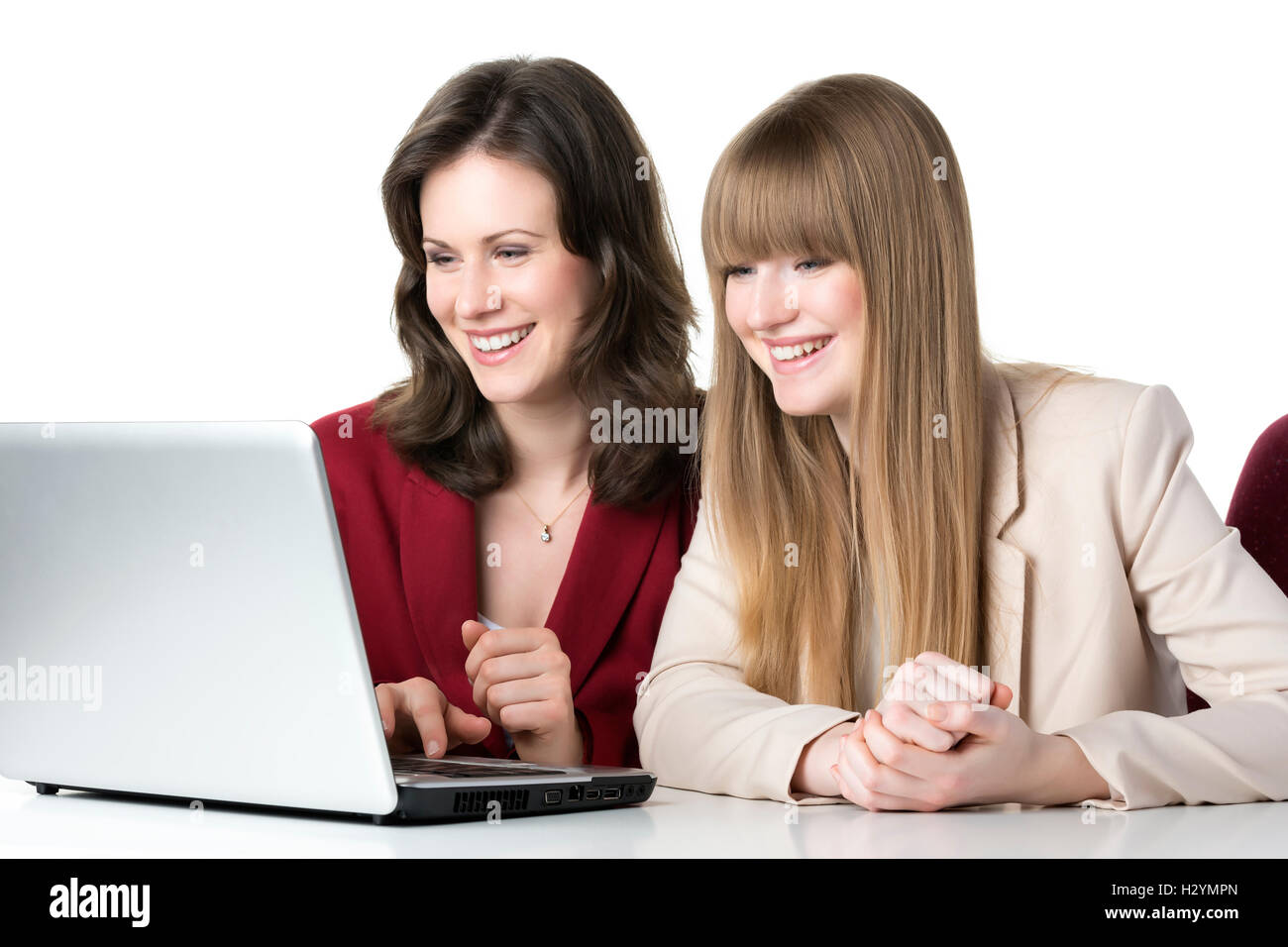 Two women laptop Stock Photo - Alamy