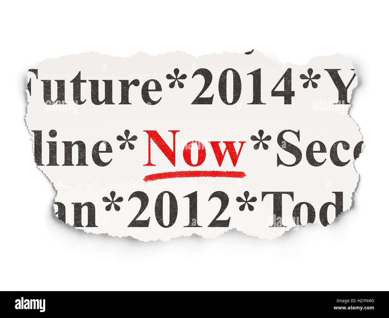 Timeline concept: Now on Paper background Stock Photo - Alamy