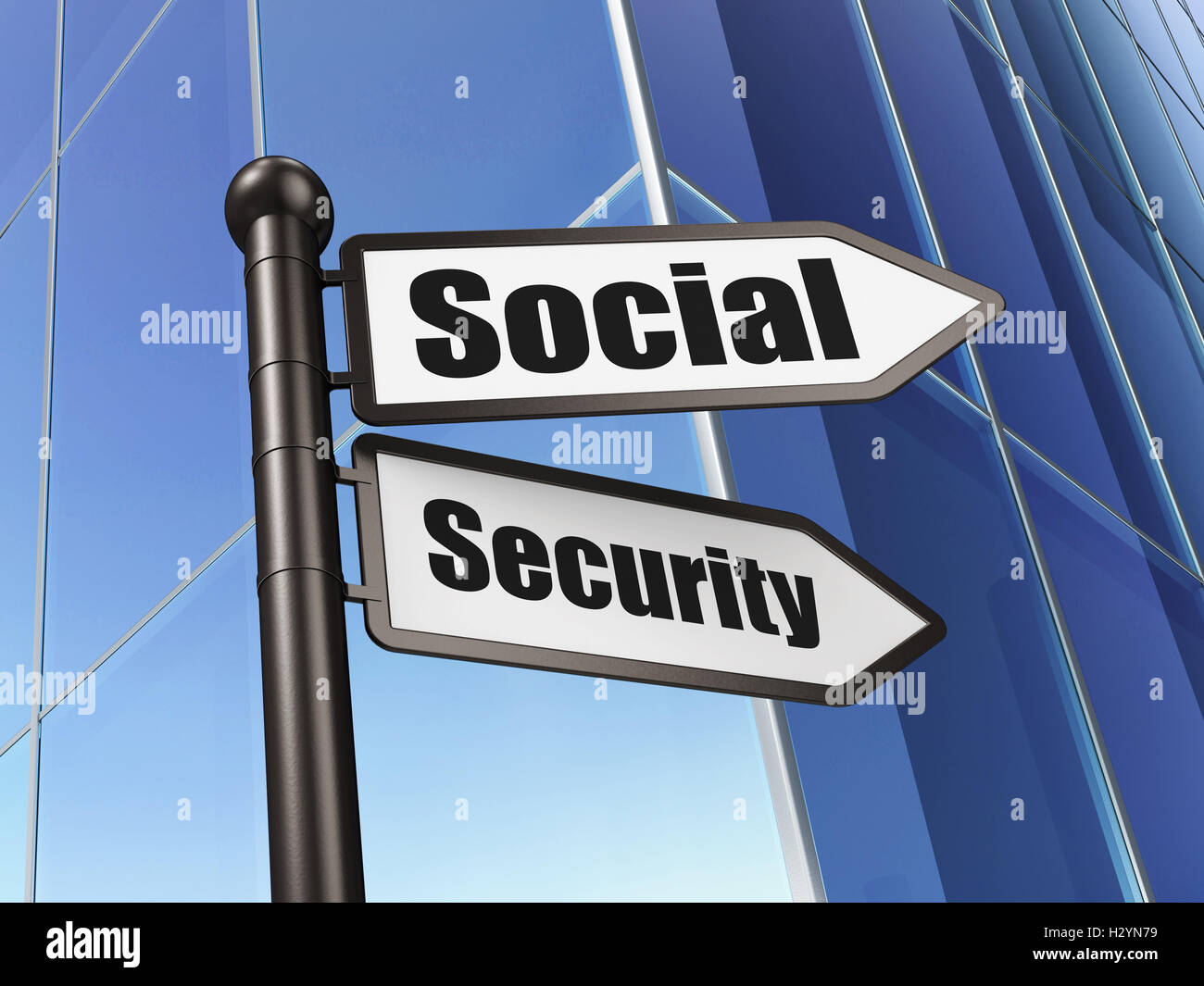 Privacy concept: sign Social Security on Building background Stock ...