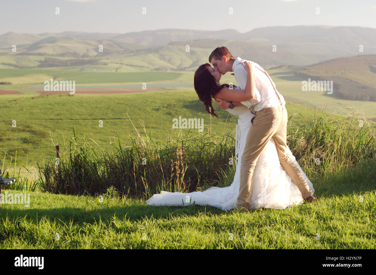 African bride and groom landscape Stock Photo - Alamy