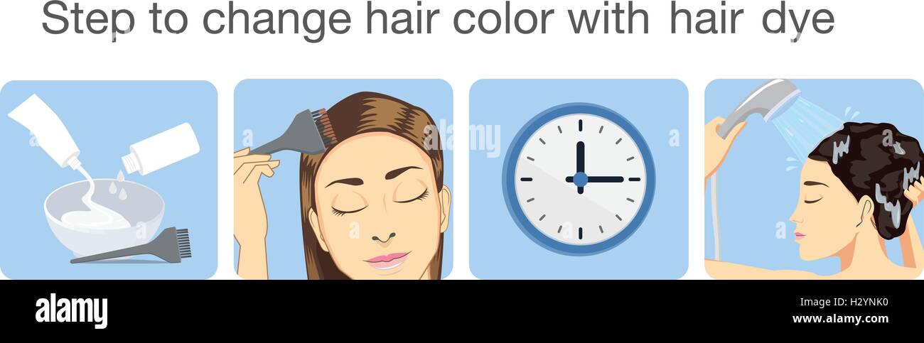 Hair coloring process brush Stock Vector Images - Alamy
