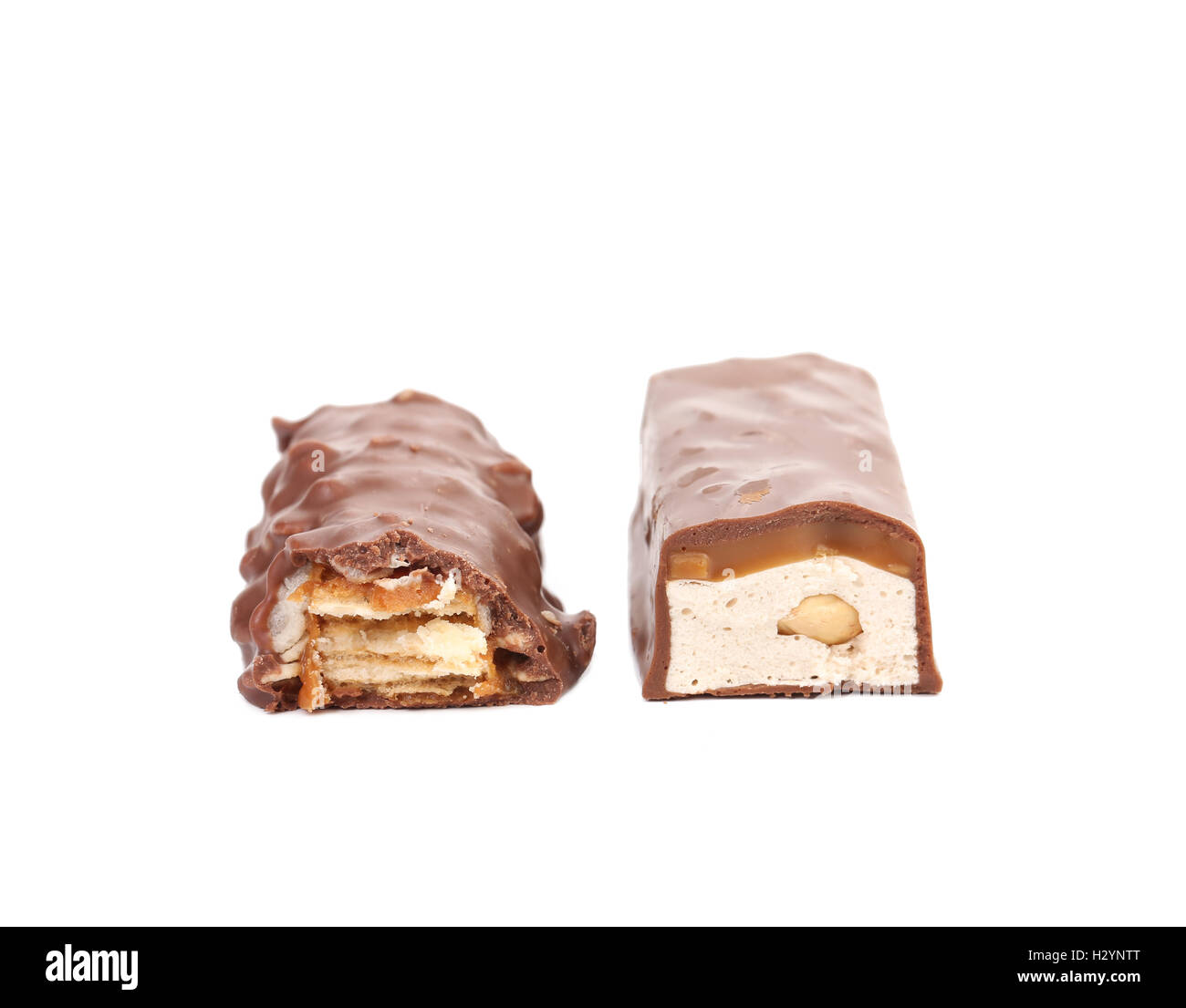 Two halves of different chocolate bars Stock Photo - Alamy