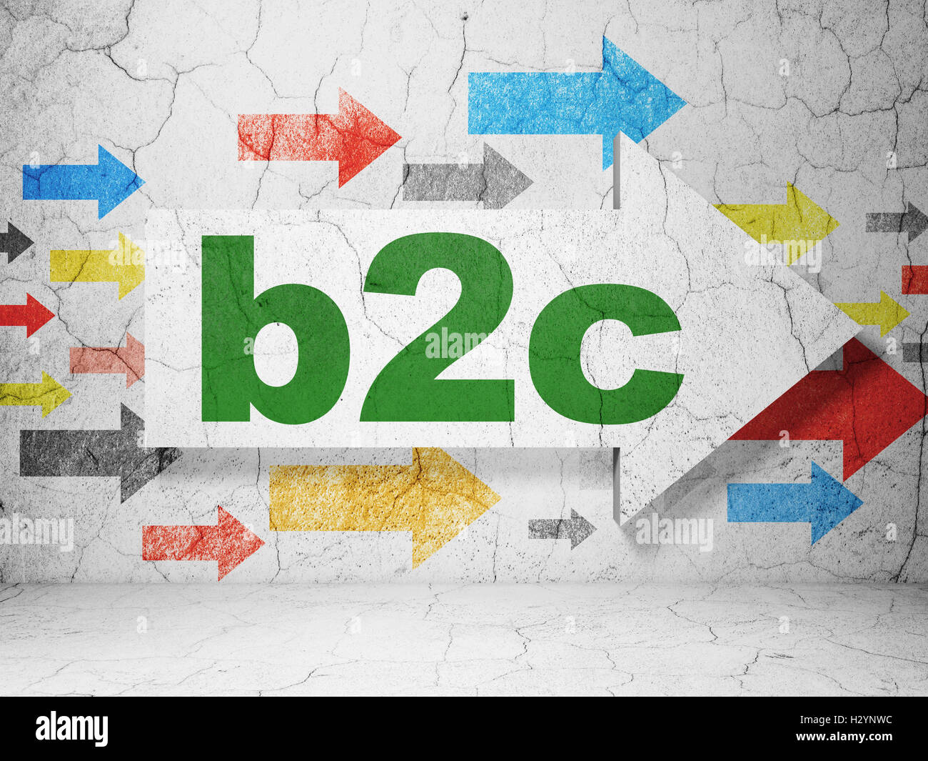 Finance concept: arrow with B2c on grunge wall background Stock Photo ...