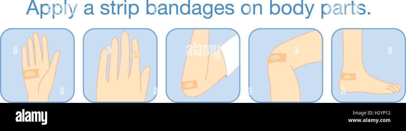 Apply a strip bandages on body parts Stock Vector Image & Art - Alamy