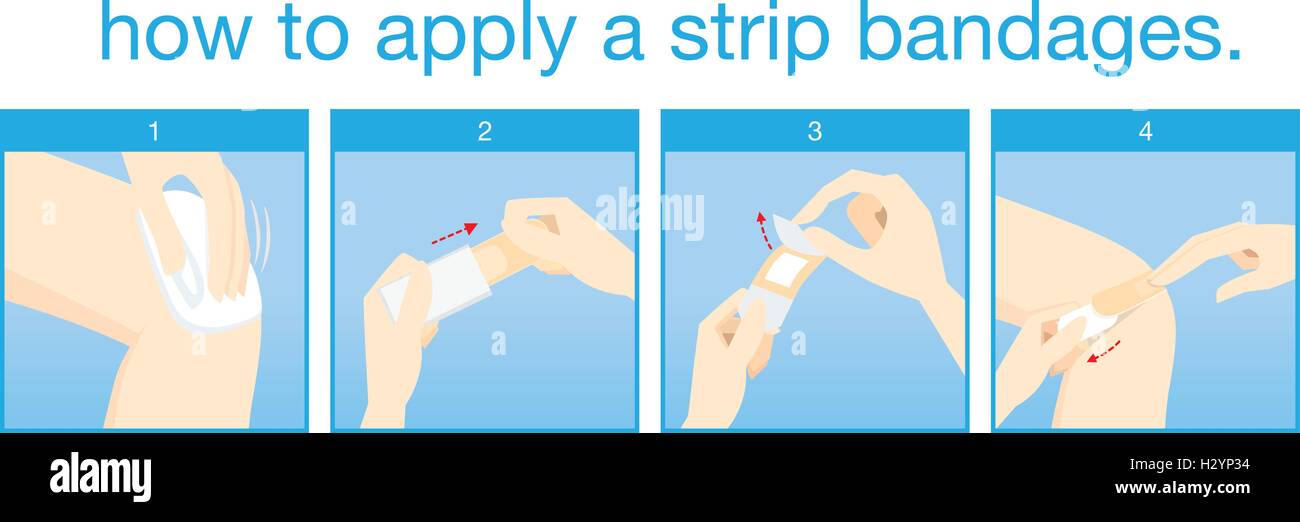 How to apply a strip bandages Stock Vector Image & Art - Alamy