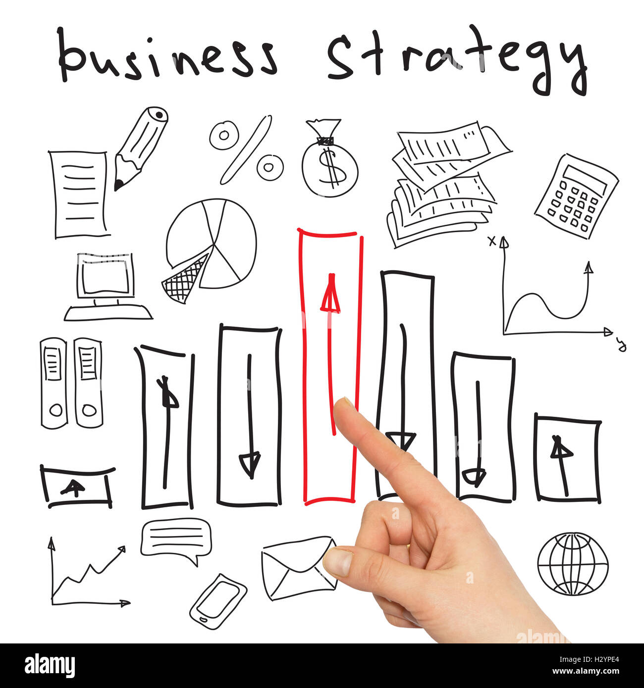 Hand and graph Stock Photo - Alamy