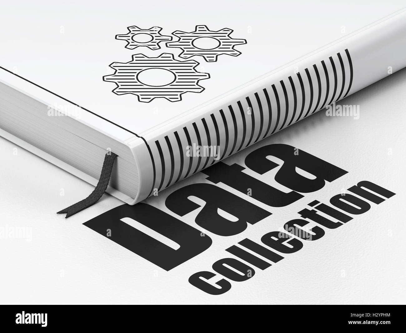 Data concept: book Gears, Data Collection on white background Stock ...