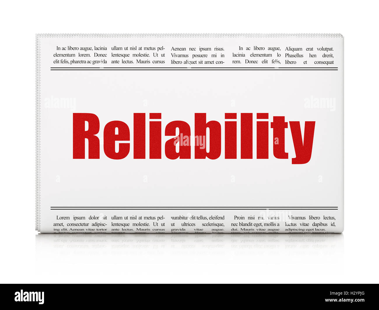 Business concept: newspaper headline Reliability Stock Photo - Alamy