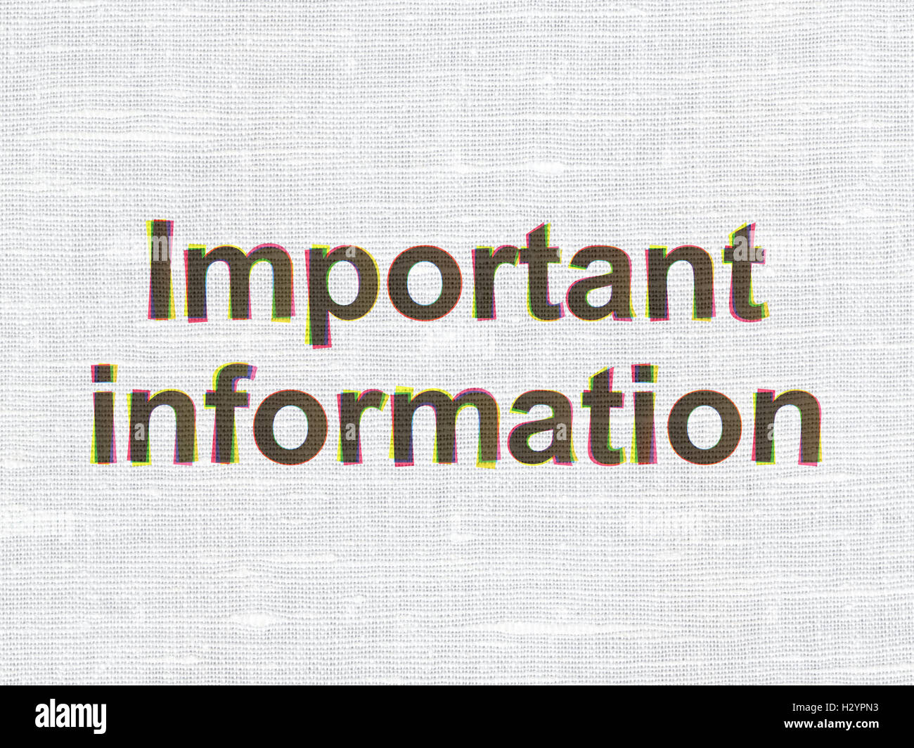 Data concept: Important Information on fabric texture background Stock ...
