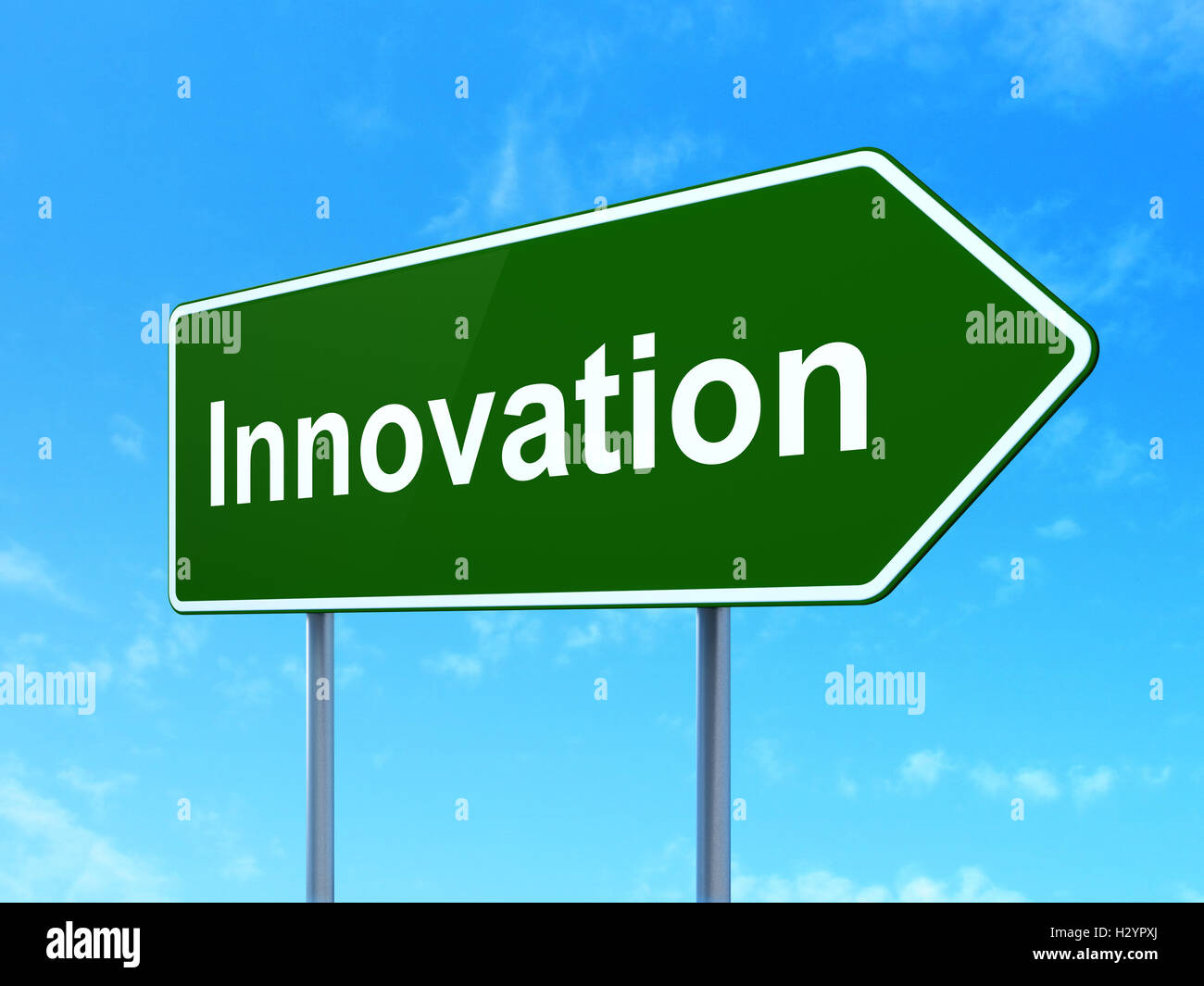 Finance concept: Innovation on road sign background Stock Photo - Alamy