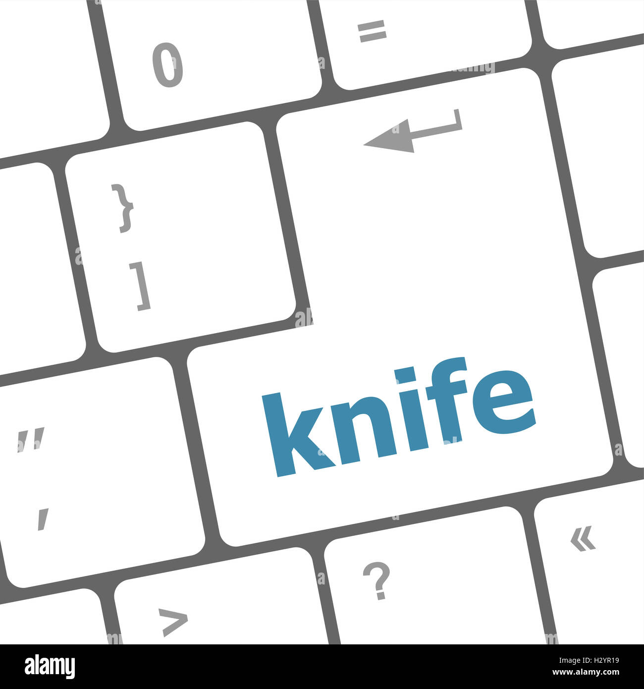 knife word word on computer keyboard keys Stock Photo - Alamy