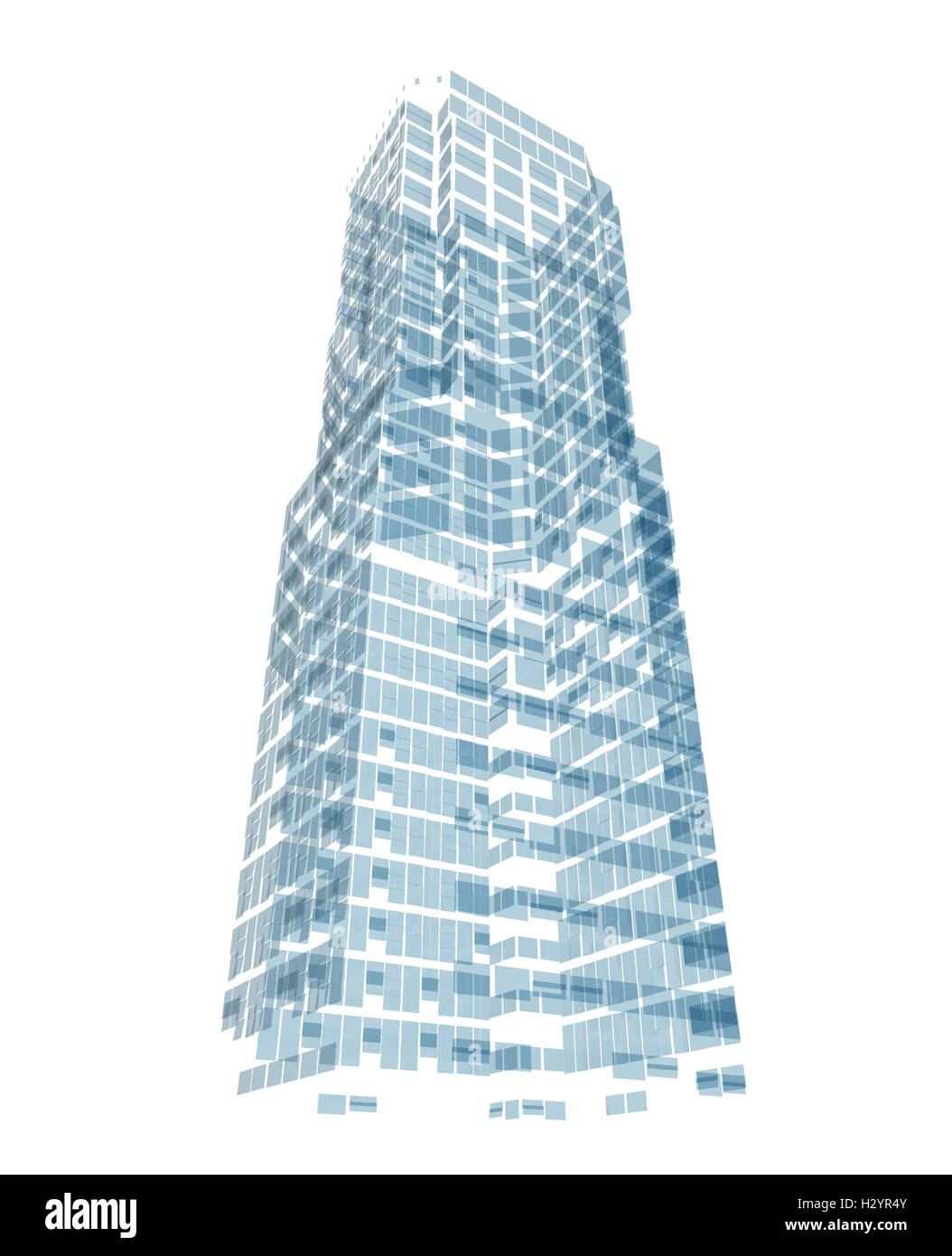 Abstract skyscraper consisting of blue planes Stock Photo - Alamy