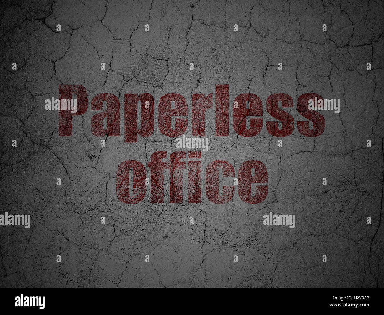 Business concept: Paperless Office on grunge wall background Stock ...