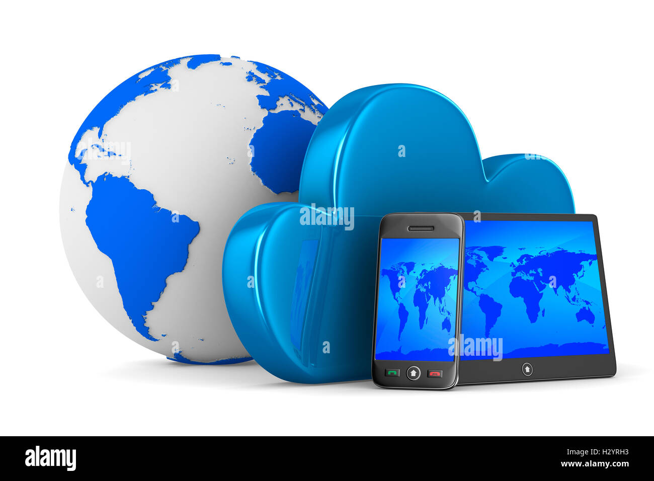 Cloud tablet device icon Cut Out Stock Images & Pictures - Alamy