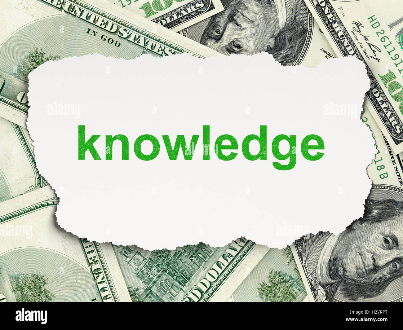 Education concept: Knowledge on Money background Stock Photo - Alamy