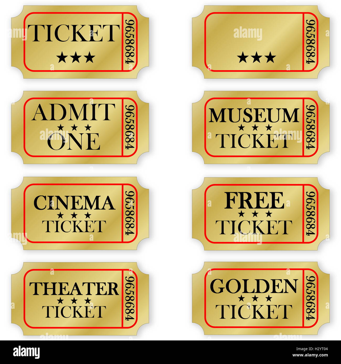 Gold ticket Cut Out Stock Images & Pictures - Alamy