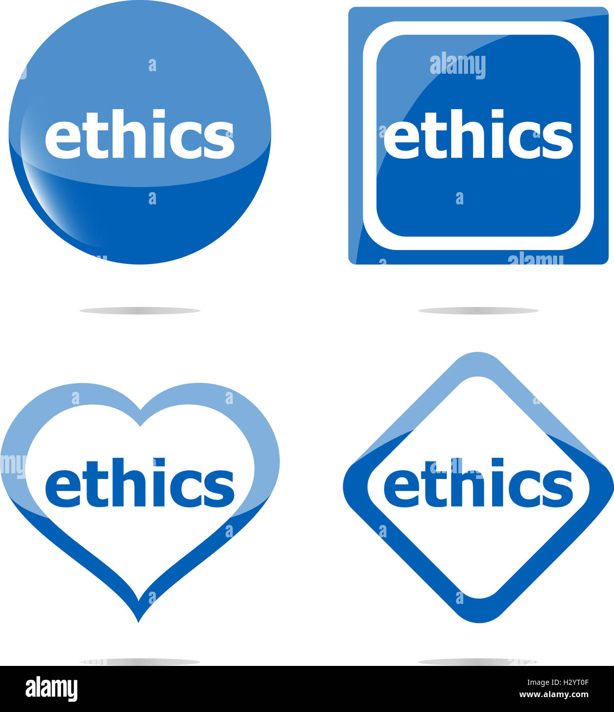 stickers label set business tag with ethics word Stock Photo - Alamy