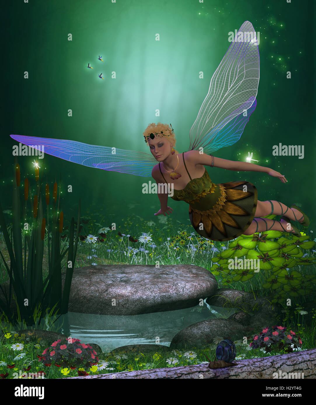 Fairy in Flight Stock Photo - Alamy
