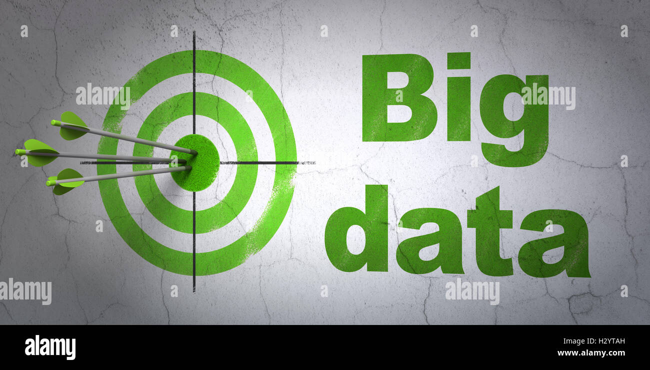 Data concept: target and Big Data on wall background Stock Photo - Alamy