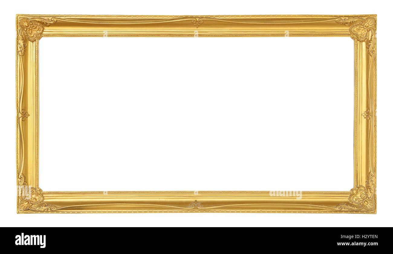 golden picture frame isolated on white background Stock Photo - Alamy
