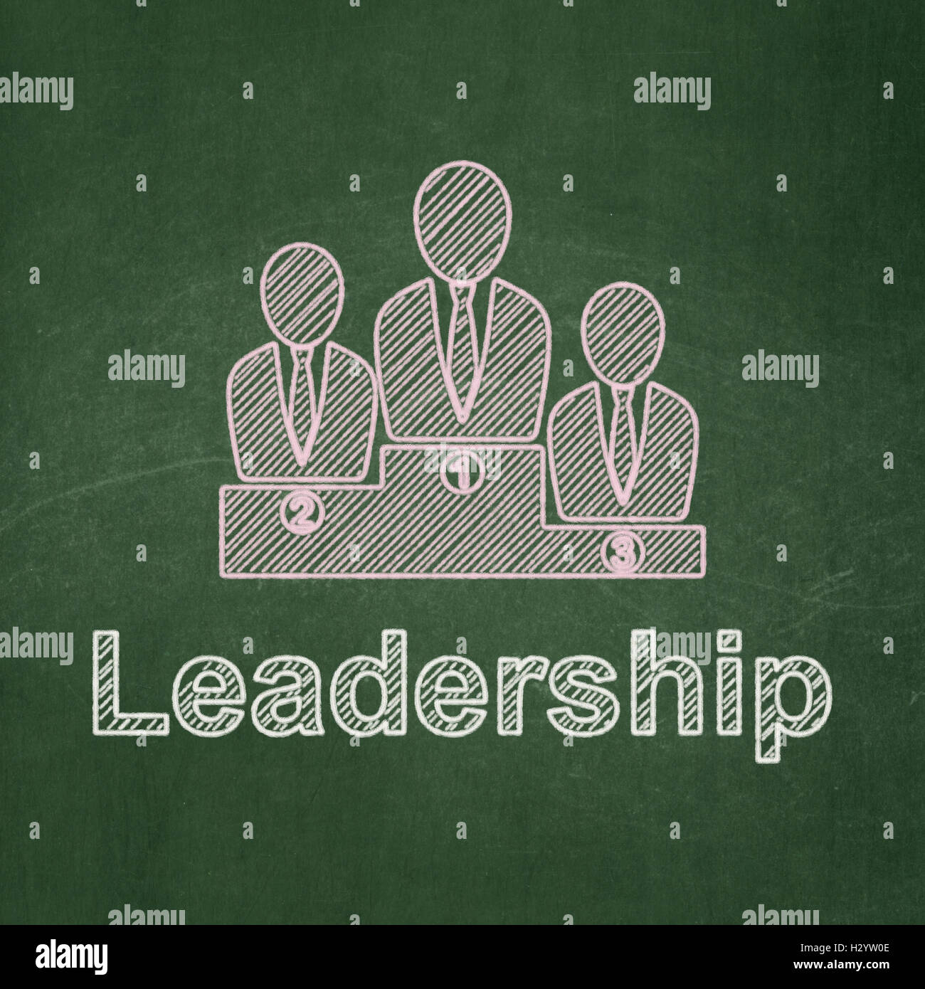 Finance concept: Business Team and Leadership on chalkboard background ...