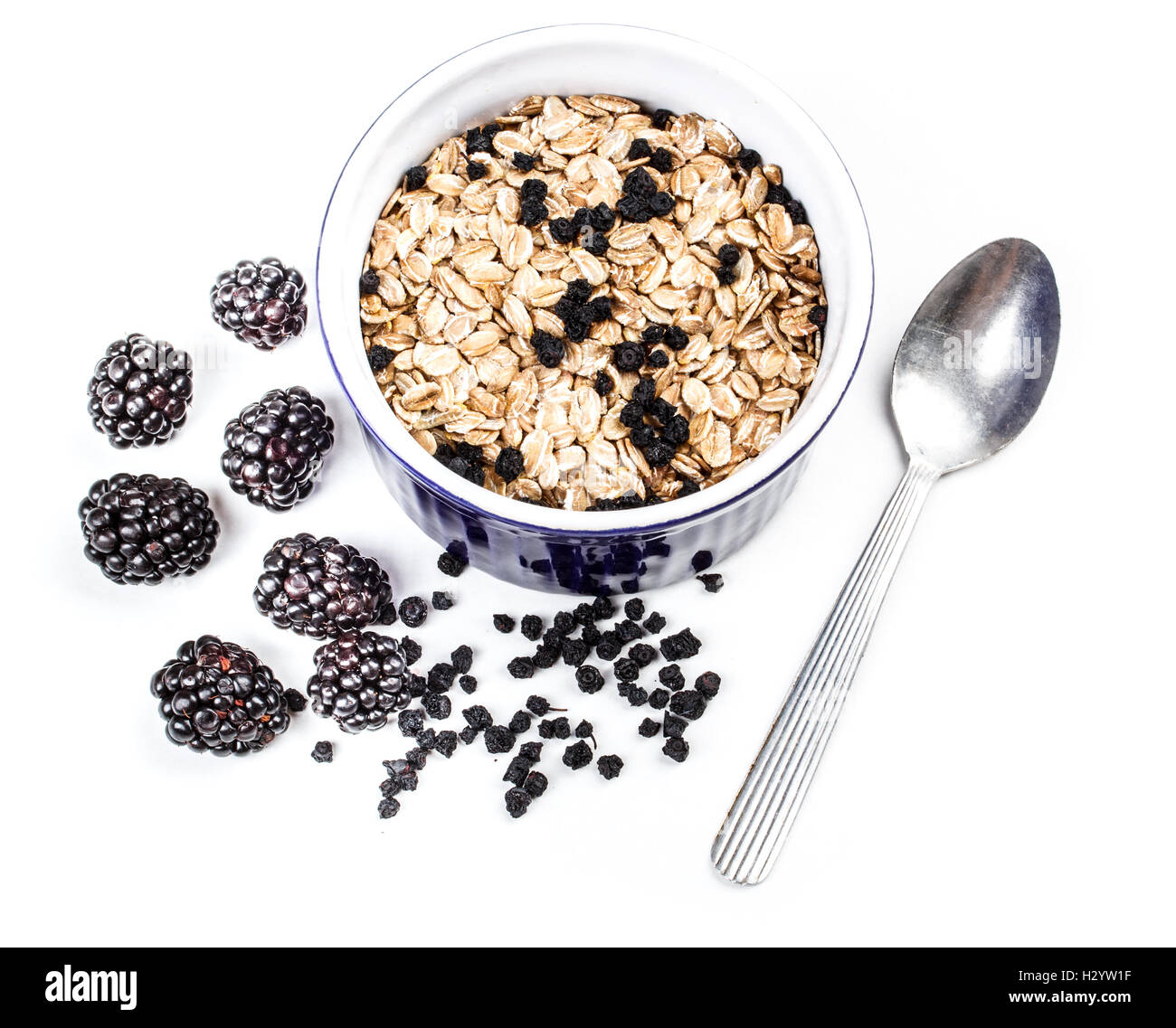 Museli with blackberries Stock Photo - Alamy