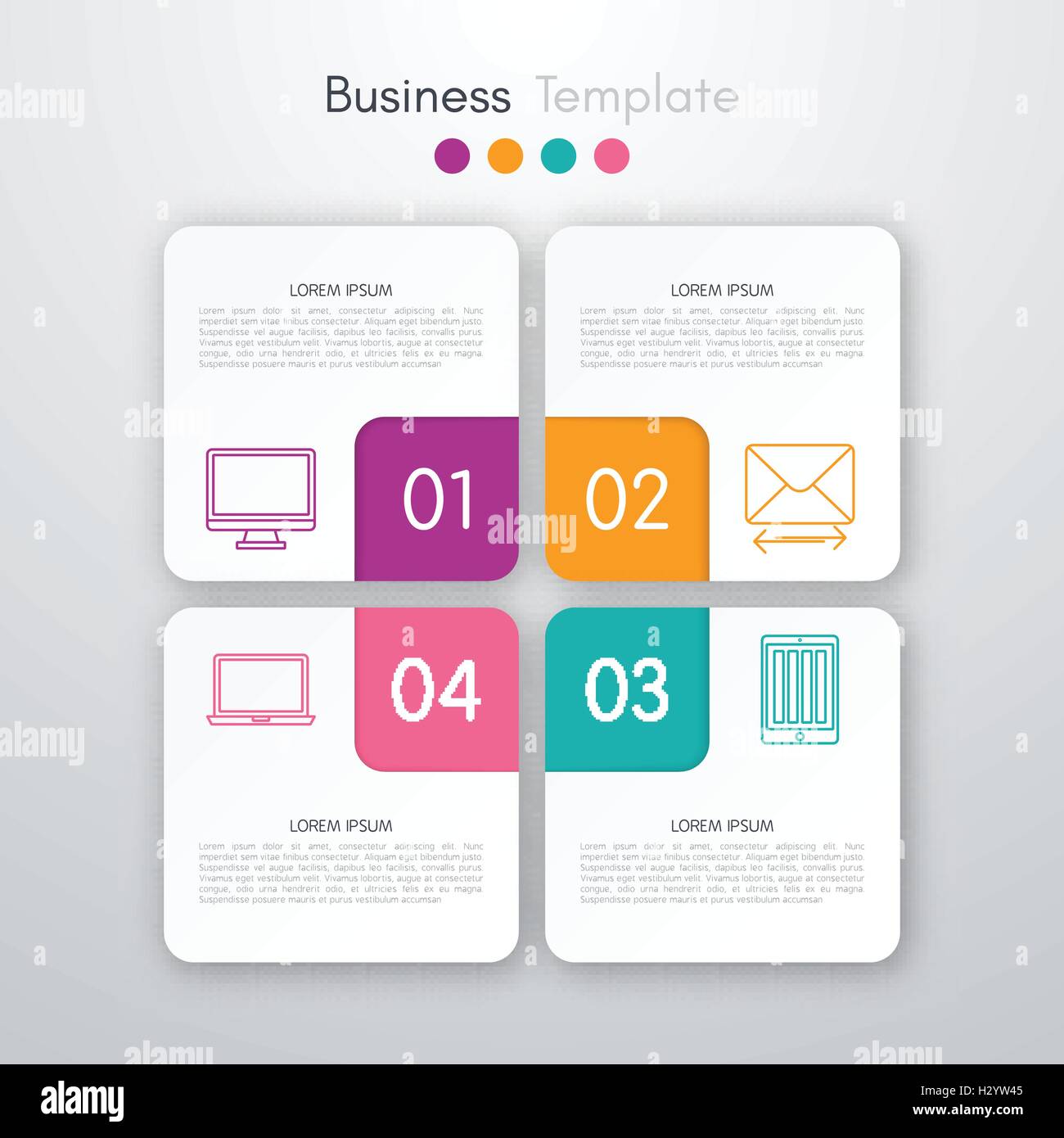 Vector illustration of four square infographics Stock Vector Image ...