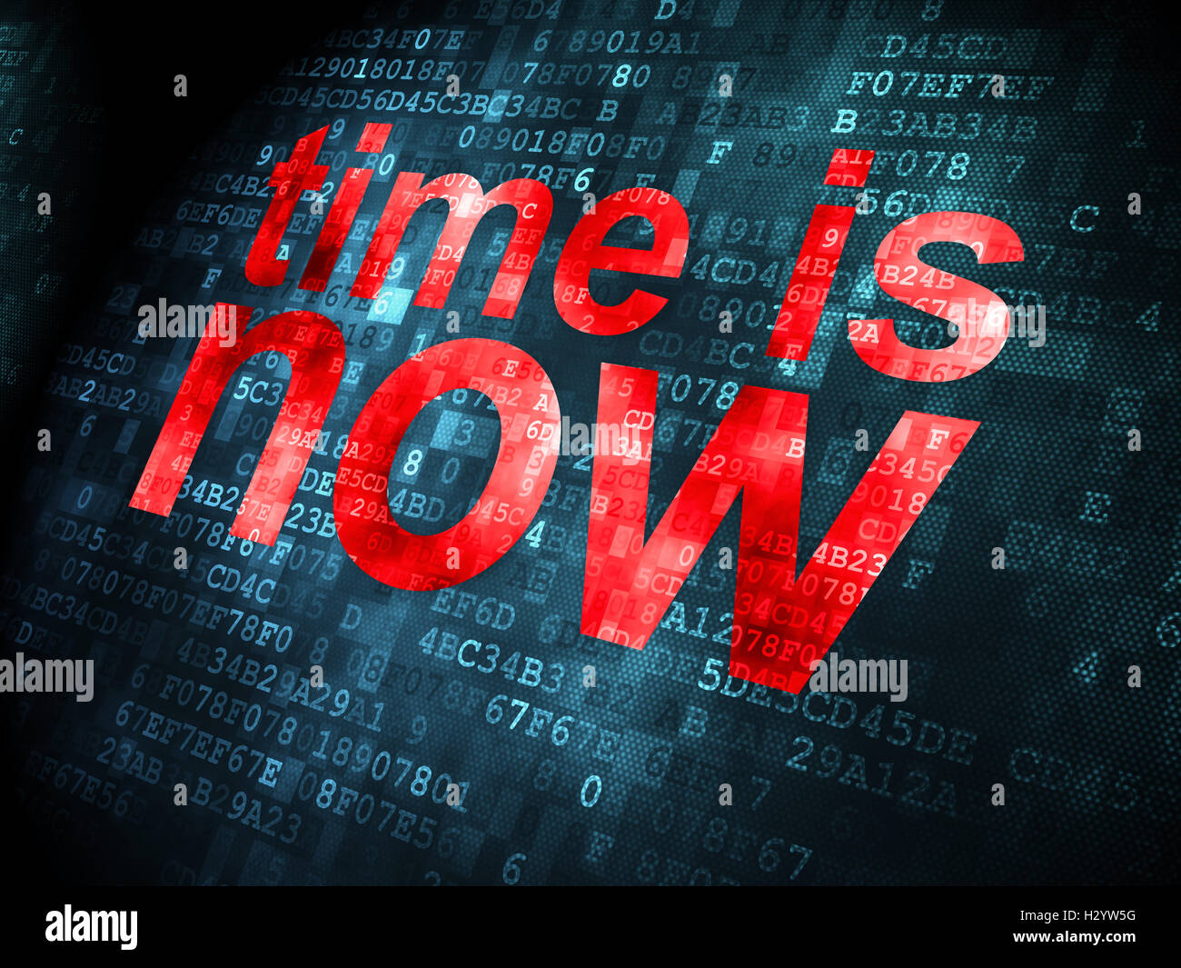 Time concept: Time is Now on digital background Stock Photo - Alamy
