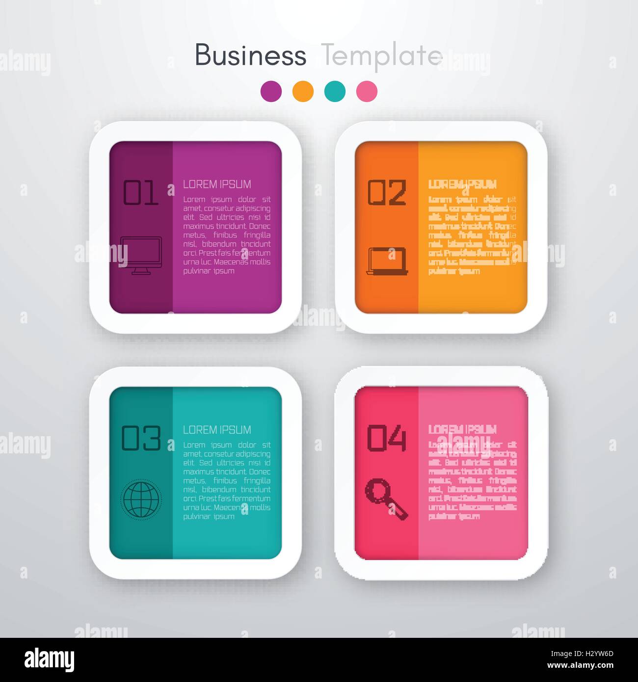 Vector illustration of four square infographics Stock Vector Image ...